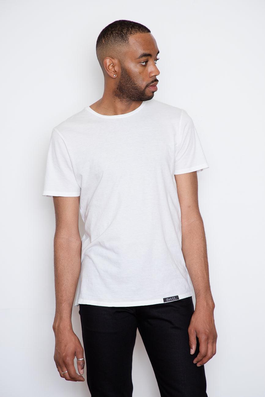 Men's Basic White Tee - Premium Cotton T-Shirt | Dutil Denim